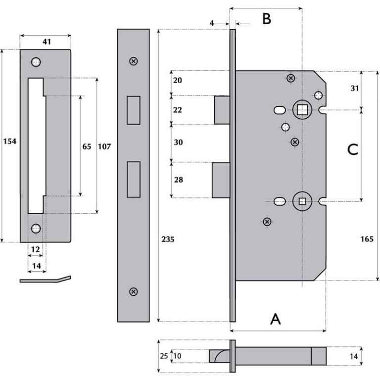 G72-8020 Upright Bathroom Mortice Lock - Imperial Locks